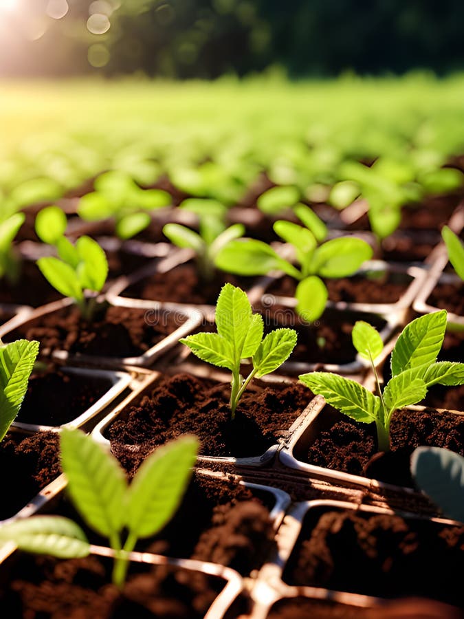 Young Tree Growing from a Green Plant ,AI Generated Stock Illustration ...