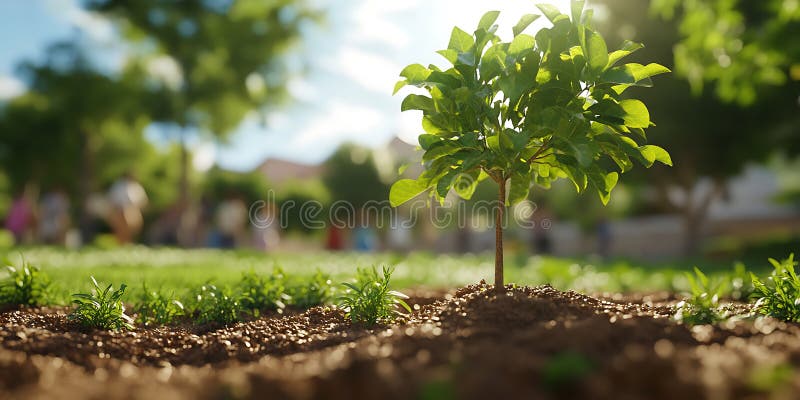 Young Tree Nature Growth Sustainability Background Wallpaper Stock ...