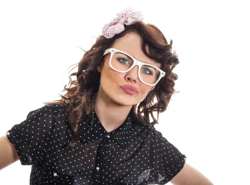 Young trendy woman stock photo. Image of caucasian, eyeglasses - 44642910