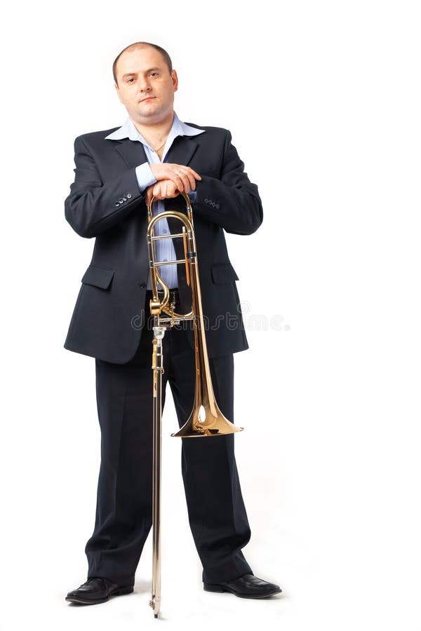 Young Trombone Player stock image. Image of playing, jazz - 19177087