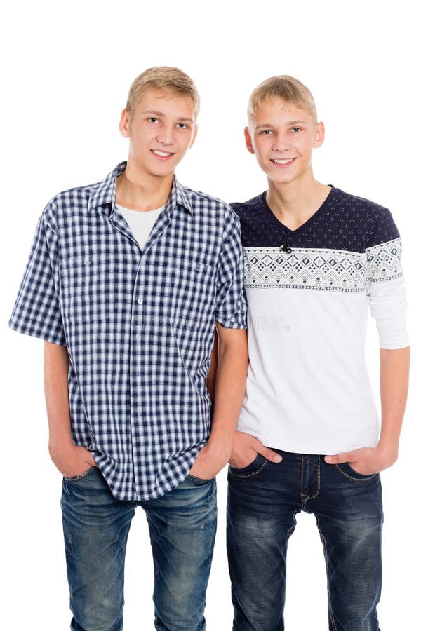Young twin brothers stock photo. Image of smile, jest - 46012812