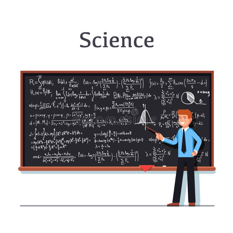 Young University Professor Standing in Front of Chalkboard Filled with ...