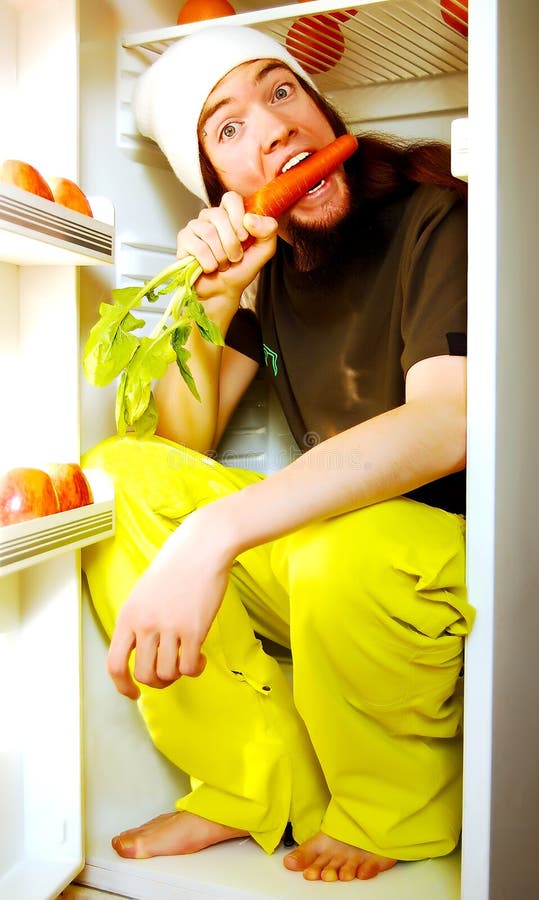 Young vegetarian stock image. Image of model, humor, handsome - 11038977