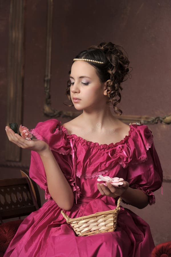 Young Victorian girl stock image. Image of crimson, elegance - 23590691