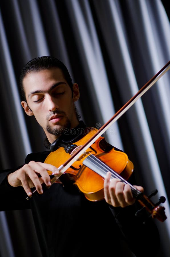 Young Violin Player Playing Stock Image - Image of melody, classical ...