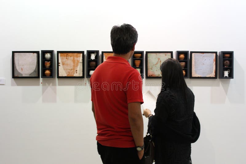 Young Visitor at Art Exhibition Editorial Image - Image of creations ...