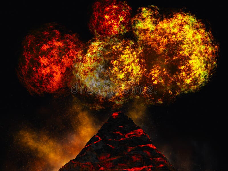 Young volcano being born stock illustration. Illustration of blue ...