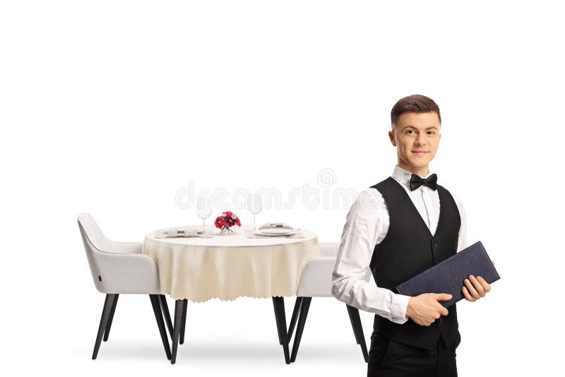 Young Waiter Writing an Order in a Notepad Stock Image - Image of ...