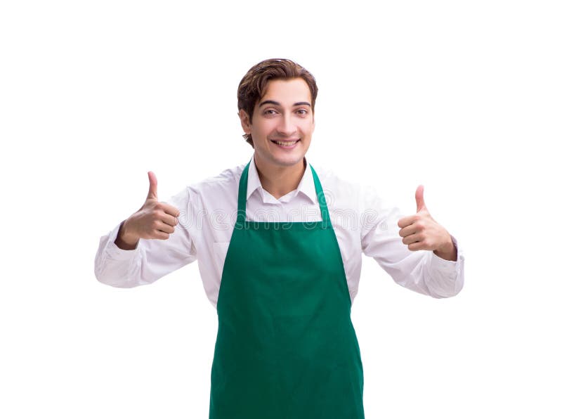 Young Waiter Isolated on White Background Stock Image - Image of hotel ...