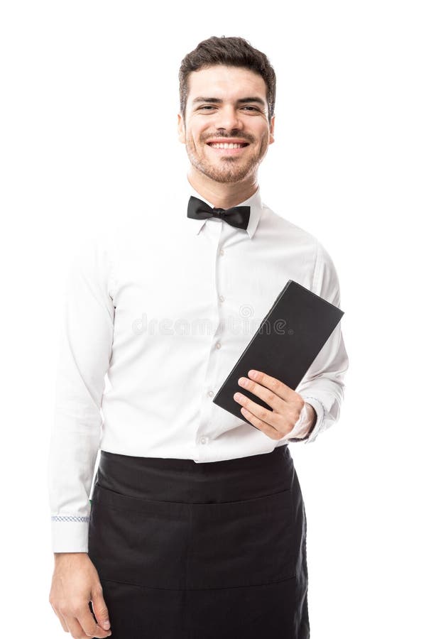 Young waiter with a menu stock image. Image of people - 107593825