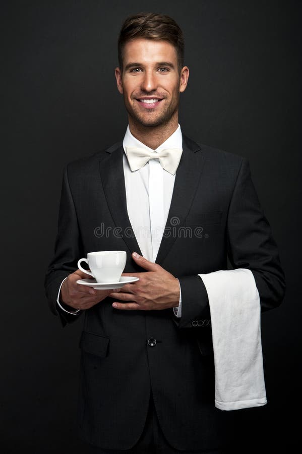 Waiter in the Luxury Restaurant Stock Image - Image of specials, adult ...