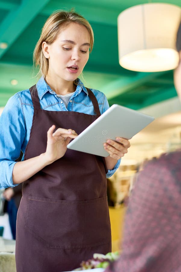 Young Waitress Taking Orders Stock Photo - Image of visitor, making ...