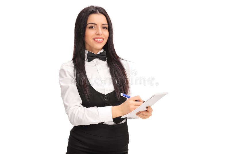 Waitress Writing Out an Order Stock Photo - Image of woman, female ...