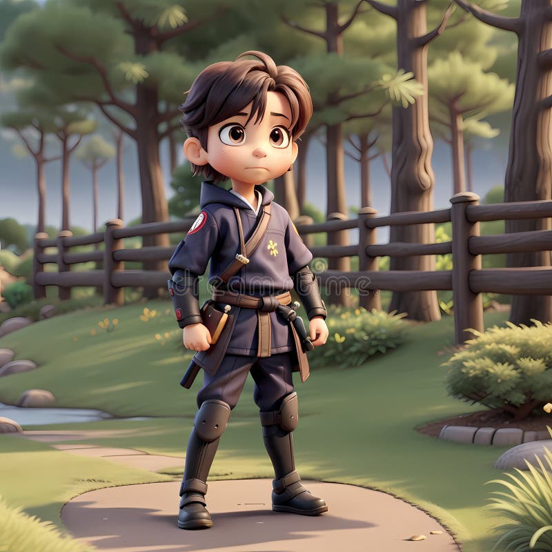 Young Warrior in Training Wearing Armor in a Forest Setting Stock ...