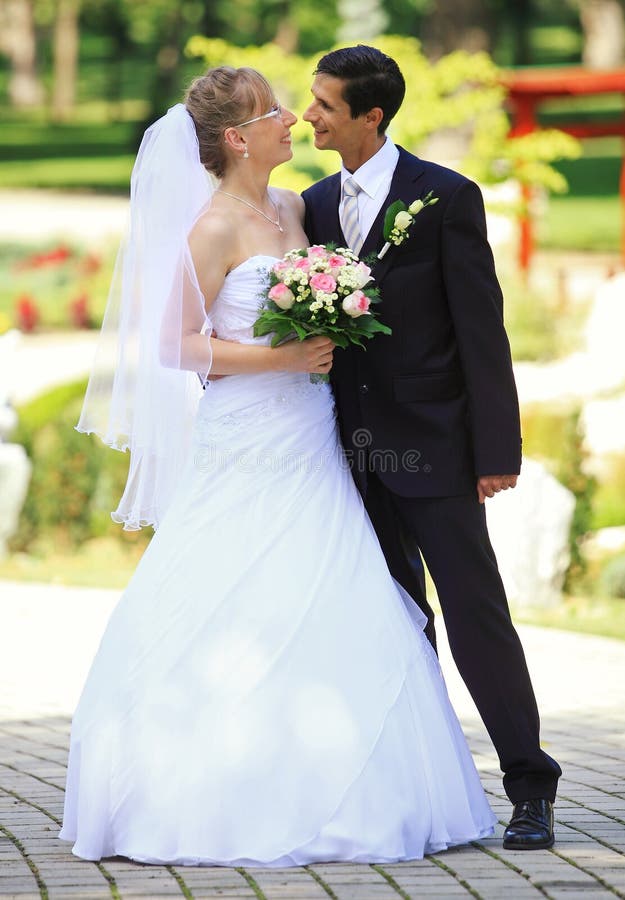 Young wedding couple stock image. Image of love, joyful - 27342687