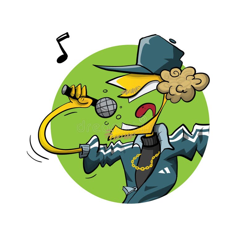 Young White Caucasian Rapper in a Hip Hop Battle Stock Vector ...