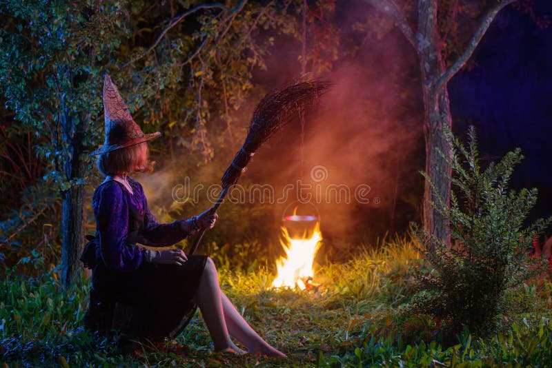 Witch on fire, Halloween stock image. Image of anger - 26791919
