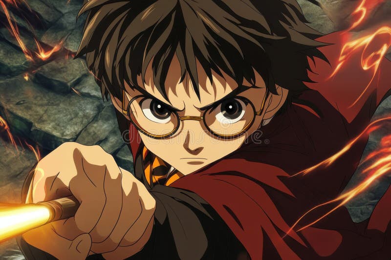 Young Wizard Casting Powerful Magic Spell with Glowing Wand Stock Illustration - Illustration of ...