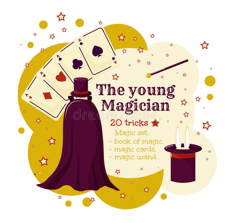The Young Wizard or Magican. Magic Game Template Stock Illustration ...