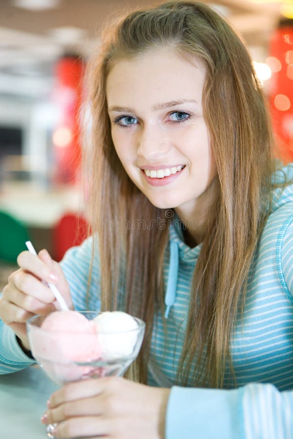 Young woman stock photo. Image of eating, cold, face - 10045312