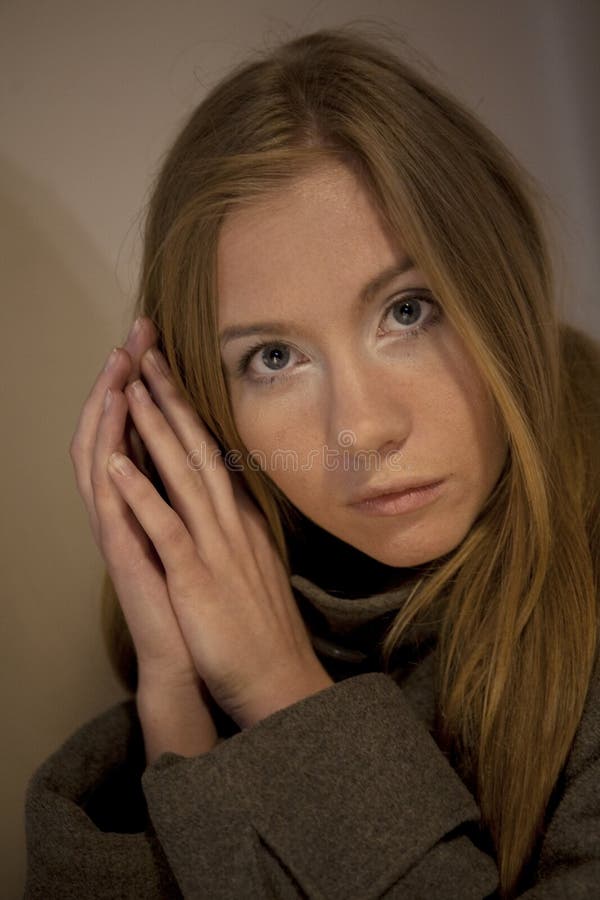 Young woman stock photo. Image of feel, face, girl, hand - 11911350