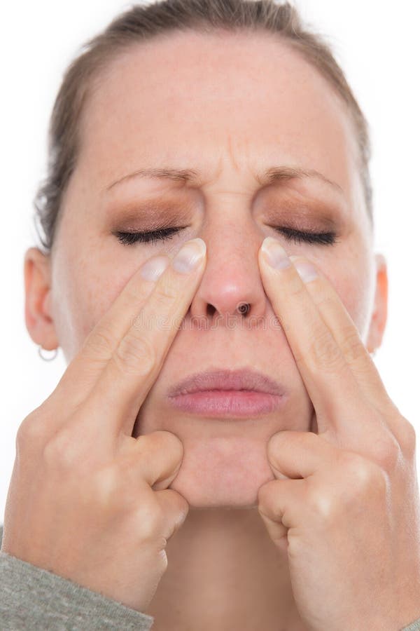 Young Woman with a Acute Sinusitis Stock Photo - Image of hurt ...