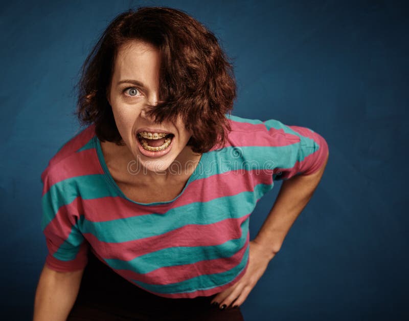 Young Woman in an Aggressive Mood, she is Very Screaming Stock Photo ...