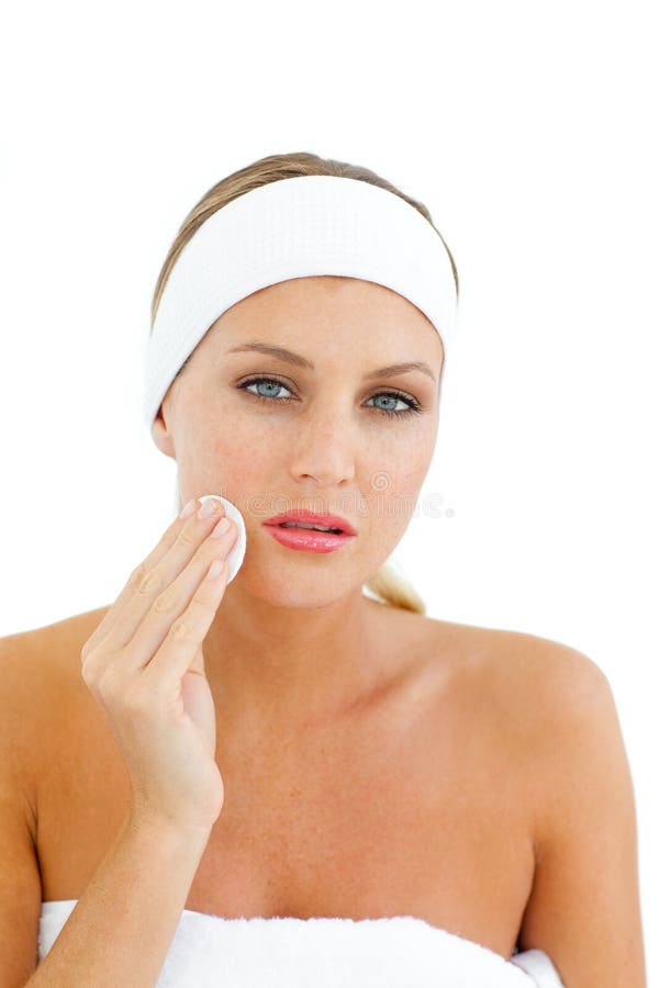 Young Woman with Face Cream Stock Photo - Image of girl, excitement ...