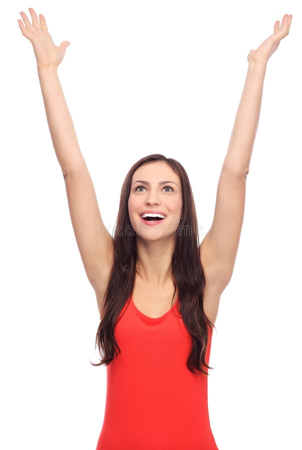 Woman with arms wide open stock photo. Image of raising - 2973548