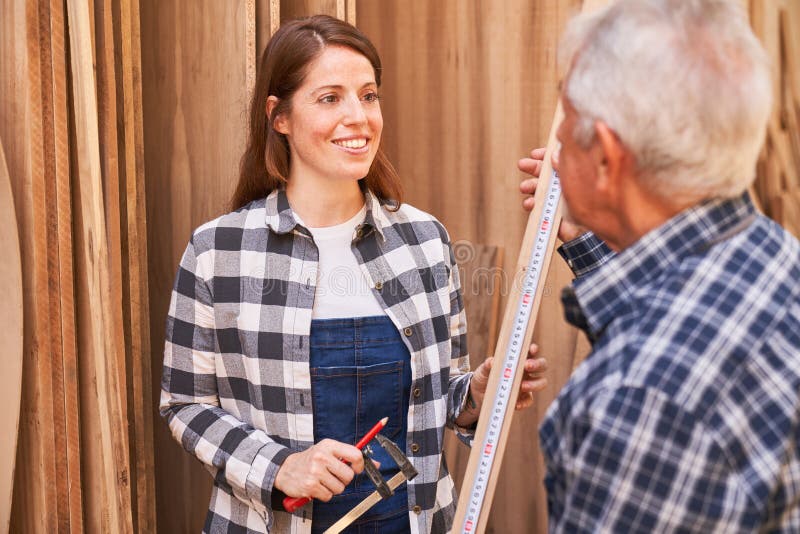 Young Woman As an Intern or Apprentice with a Master Stock Image ...