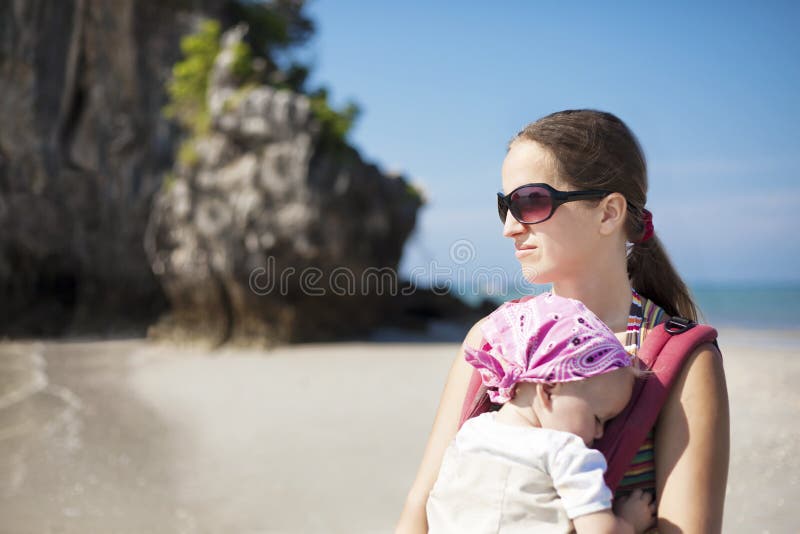 Young woman with baby stock image. Image of girl, outside - 29118889