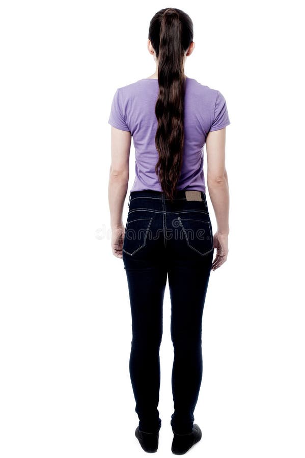 Back Pose Young Woman Facing Wall Stock Photos - Free & Royalty-Free ...