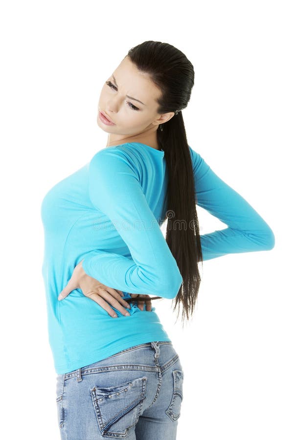Beautiful Woman with Back-ache Stock Image - Image of girl, nice: 17708199