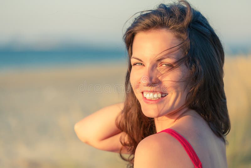 Young woman on the beach stock image. Image of lifestyle - 25598785