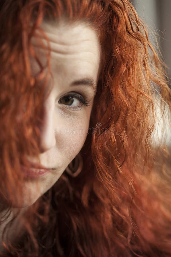 Young Woman with Beautiful Auburn Hair Stock Image - Image of gorgeous ...