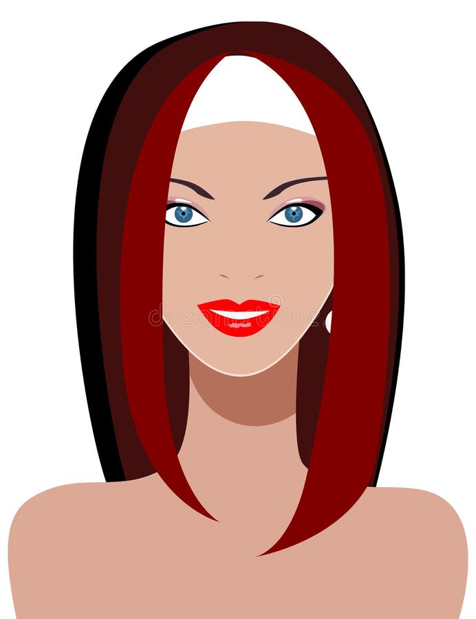 Young Woman With Beautiful Blue Eyes Stock Vector Illustration Of