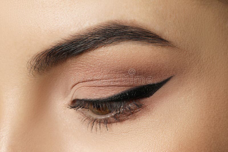 Young Woman with Beautiful Eyebrows, Closeup View Stock Image - Image ...