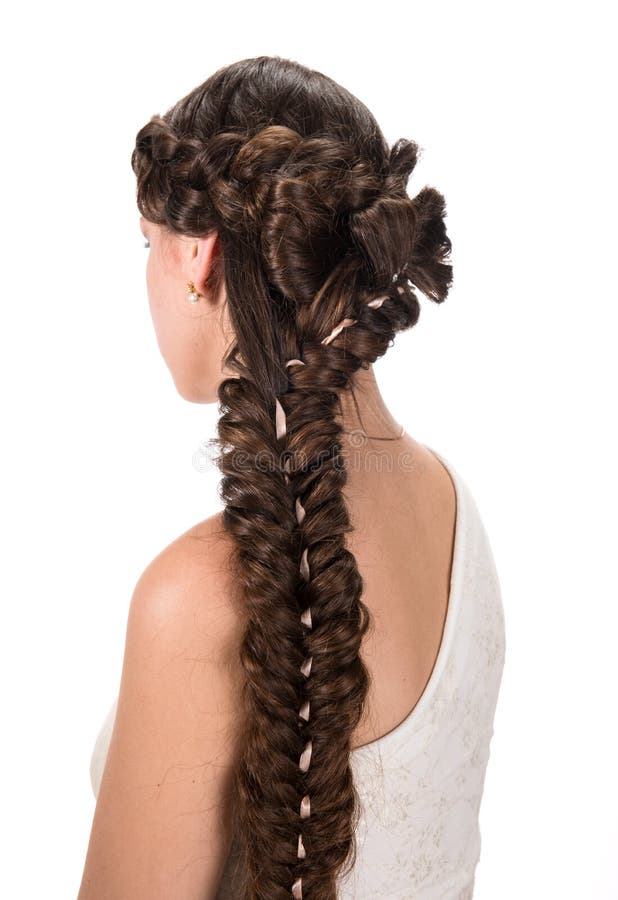 Girl with creative hair-do stock image. Image of braid - 18871479