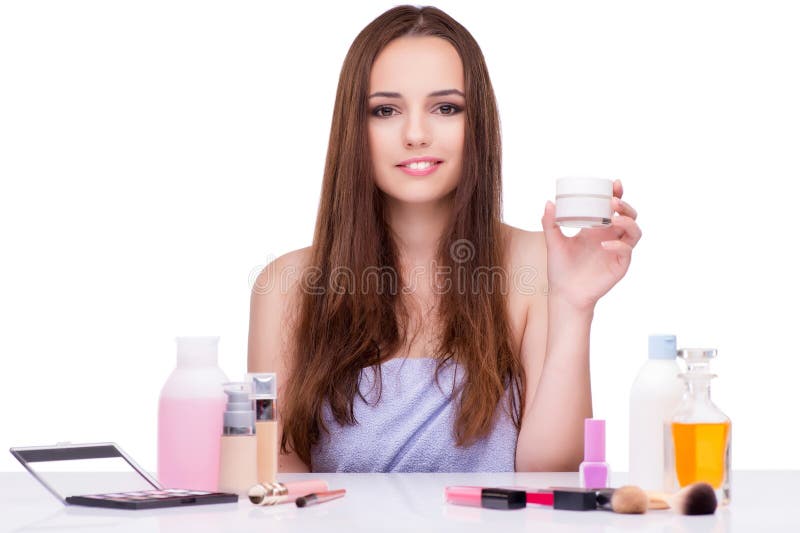 Young Woman In Beauty Make Up Isolated On White Stock Image Image Of