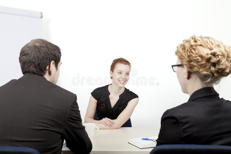 Young Woman Being Interviewed Stock Photo - Image of interview, hiring ...