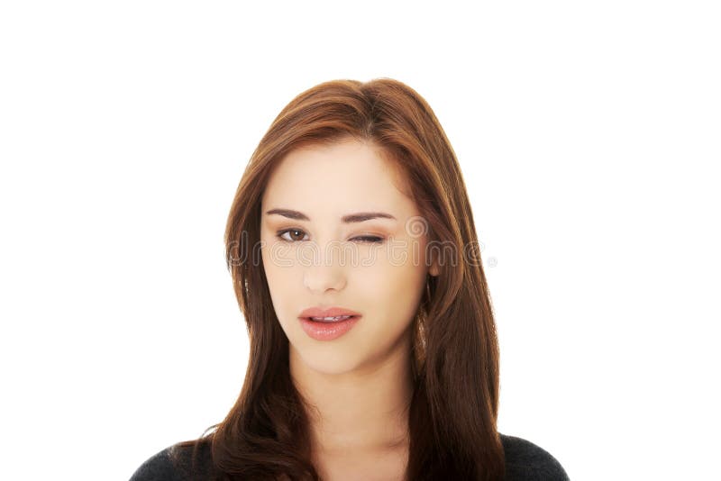 Blink-eye-of-woman-isolated-over-white Stock Photo - Image of human ...