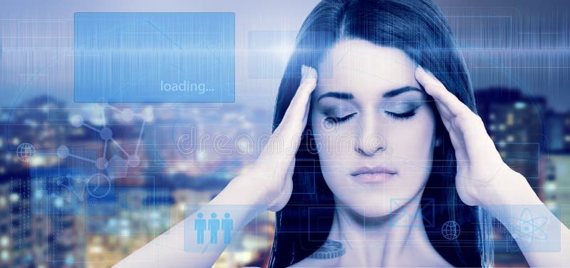 Young Woman blue screen stock image. Image of screen - 67691371