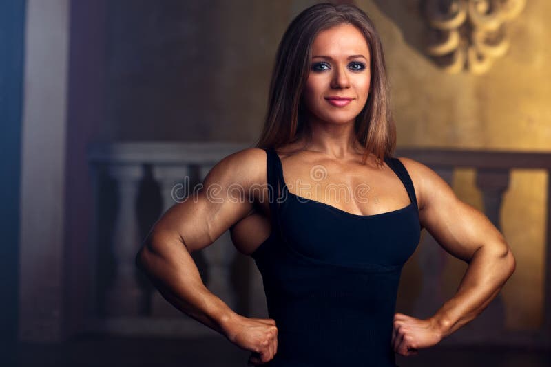 Kim Buck, Enticing Woman Bodybuilder Stock Image - Image of erotic ...