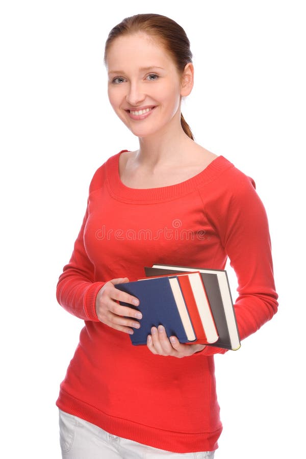 Young woman with books stock photo. Image of cute, beautiful - 16543936