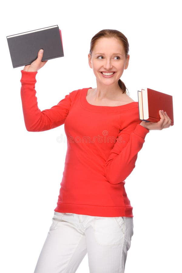 Young woman with books stock photo. Image of learn, book - 24756564