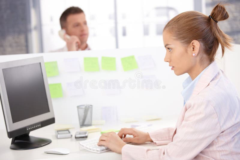 Busy Typing stock image. Image of desk, computer, hand - 1174813