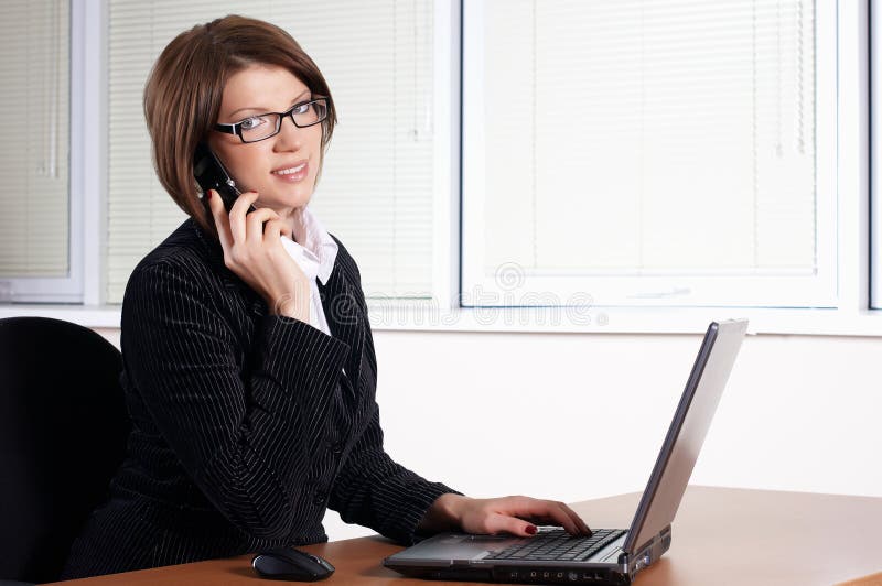 Young Woman Call with a Phone Stock Photo - Image of consultant, female ...