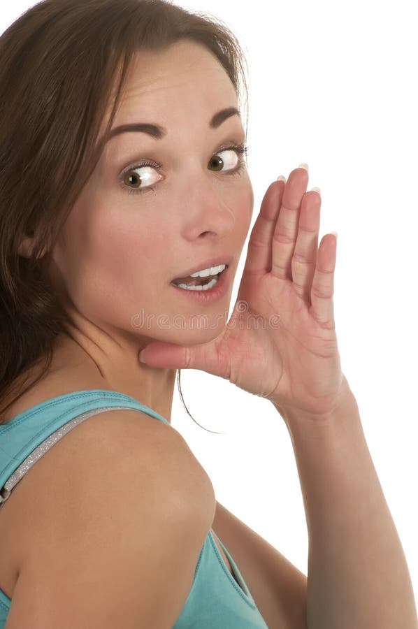 Woman calling out stock image. Image of gossip, explaining - 28510943