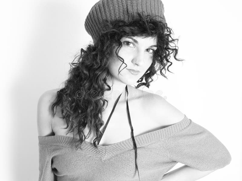 Young woman in cap stock photo. Image of care, cute, hair - 35895000