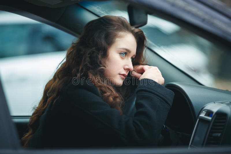 Young woman in a car stock photo. Image of caucasian - 81407782